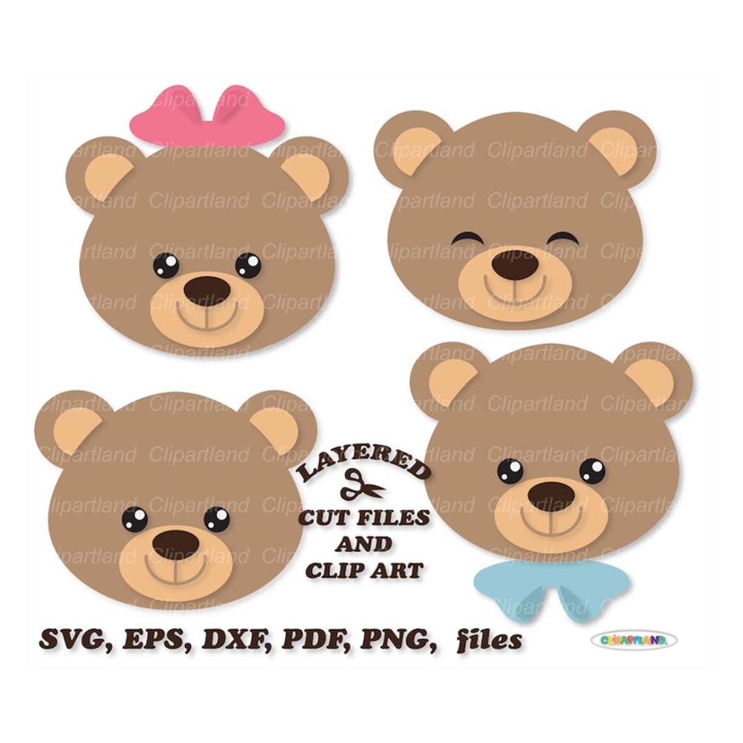 INSTANT Download. Cute Teddy bear face svg cut files. Person - Inspire ...