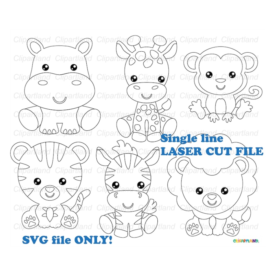 INSTANT Download.Jungle animals single line svg cut file for - Inspire ...