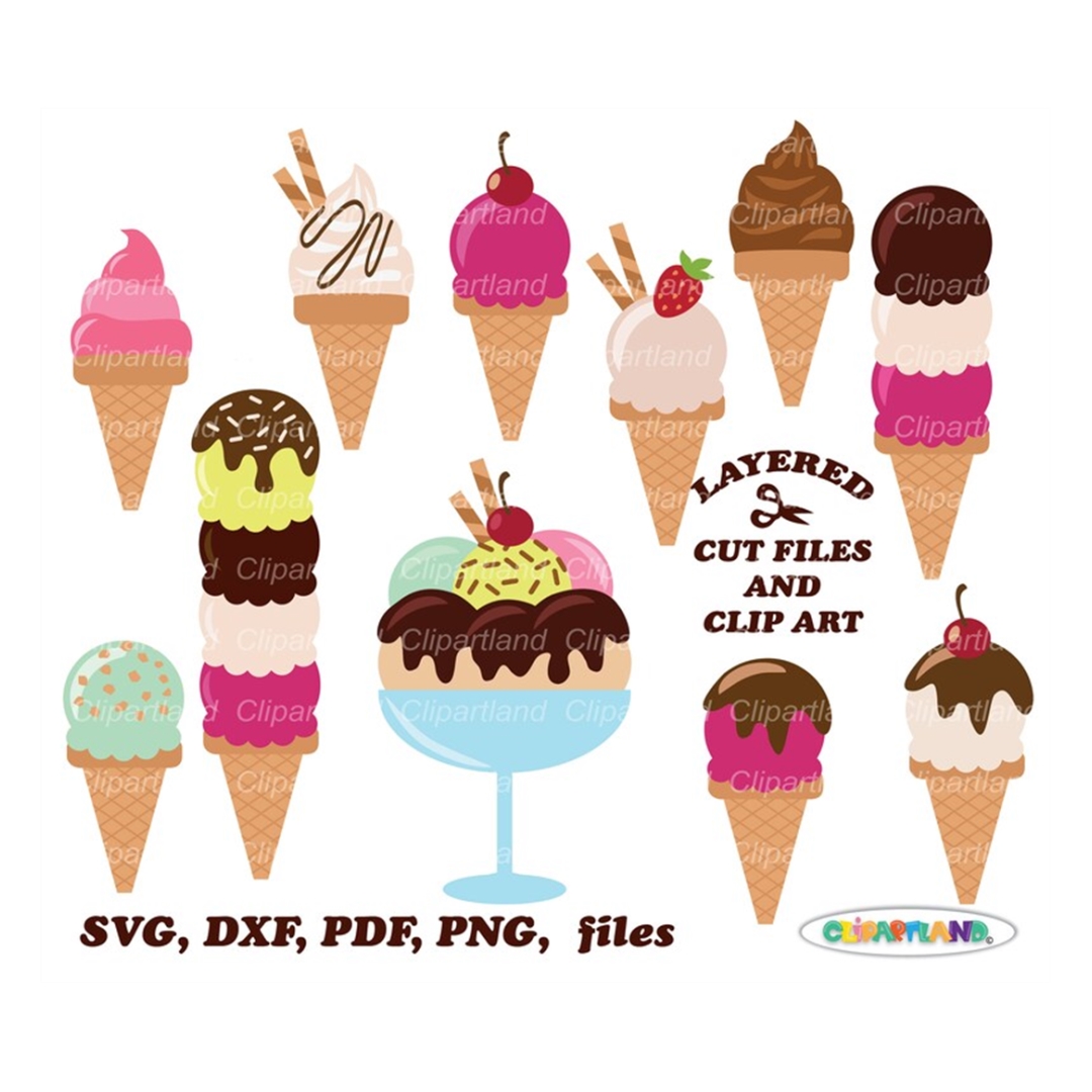 INSTANT Download. Ice cream svg cut file and clip art. Comm | Inspire ...