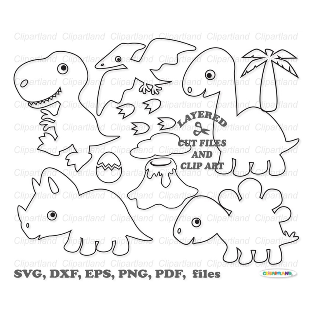 INSTANT Download. Cute baby dinosaur cut file, clip art, dig - Inspire ...