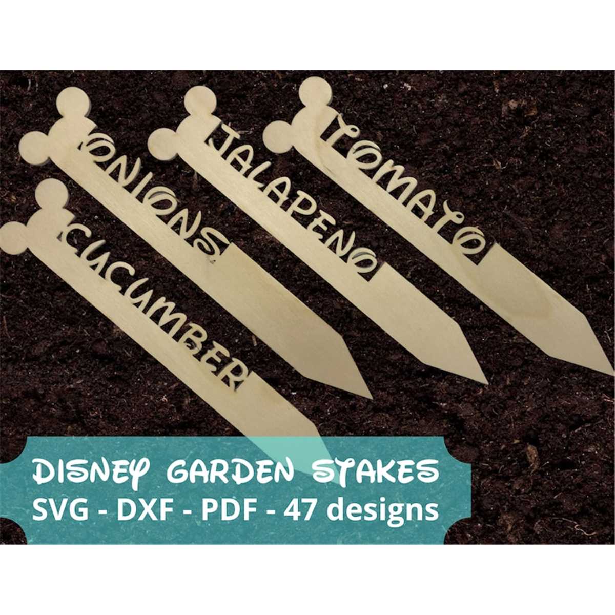 Garden Stakes, SVG Laser Cut File, Mickey Mouse Plant & Herb - Inspire ...
