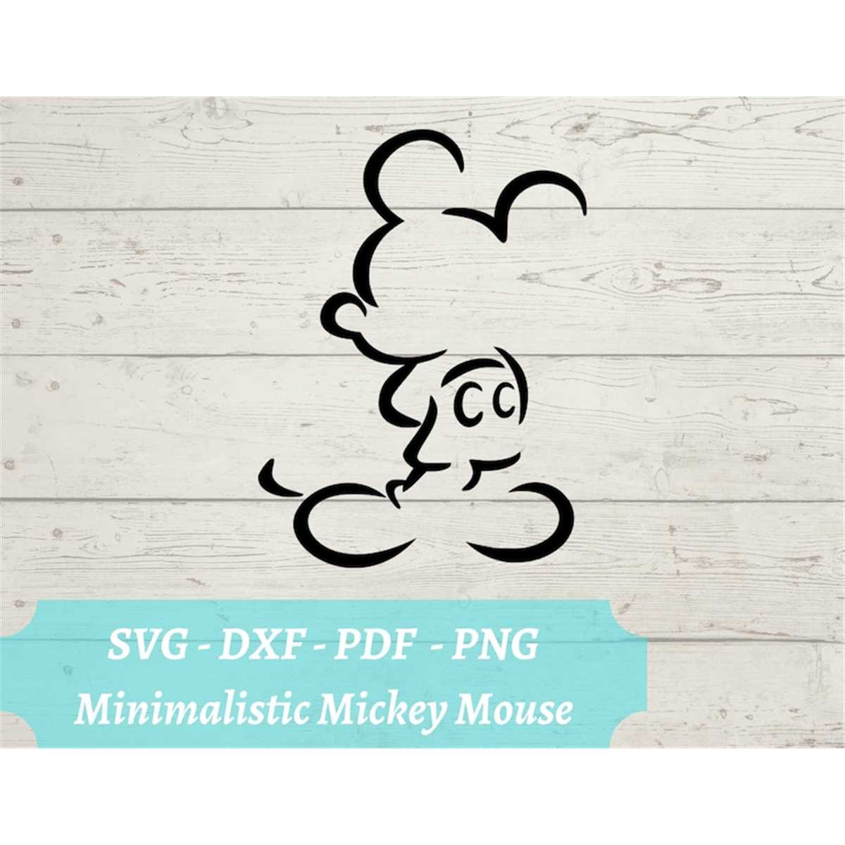 Mickey Mouse Minimalistic SVG Laser Cut File, Download Digit - Inspire ...
