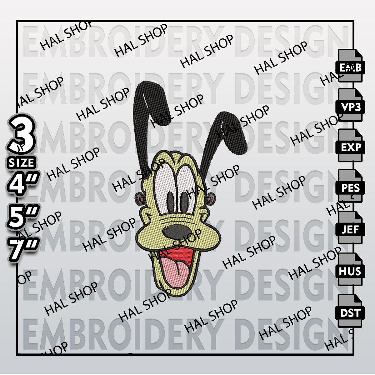 Halloween Machine Embroidery Pattern, Pluto Disneyland Hallo | Inspire ...