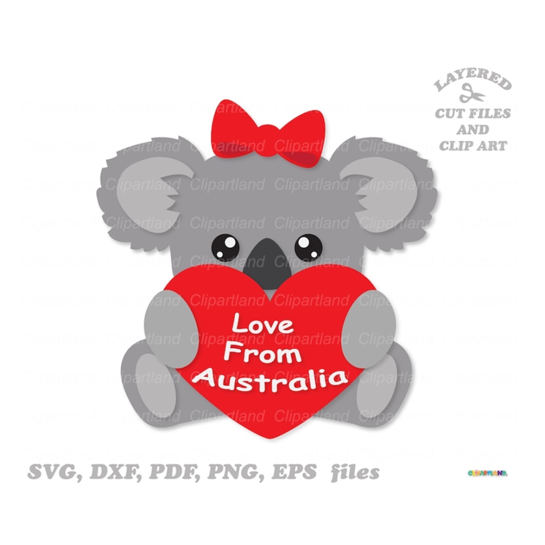INSTANT Download. Cute sitting Valentine koala girl bear svg | Inspire ...