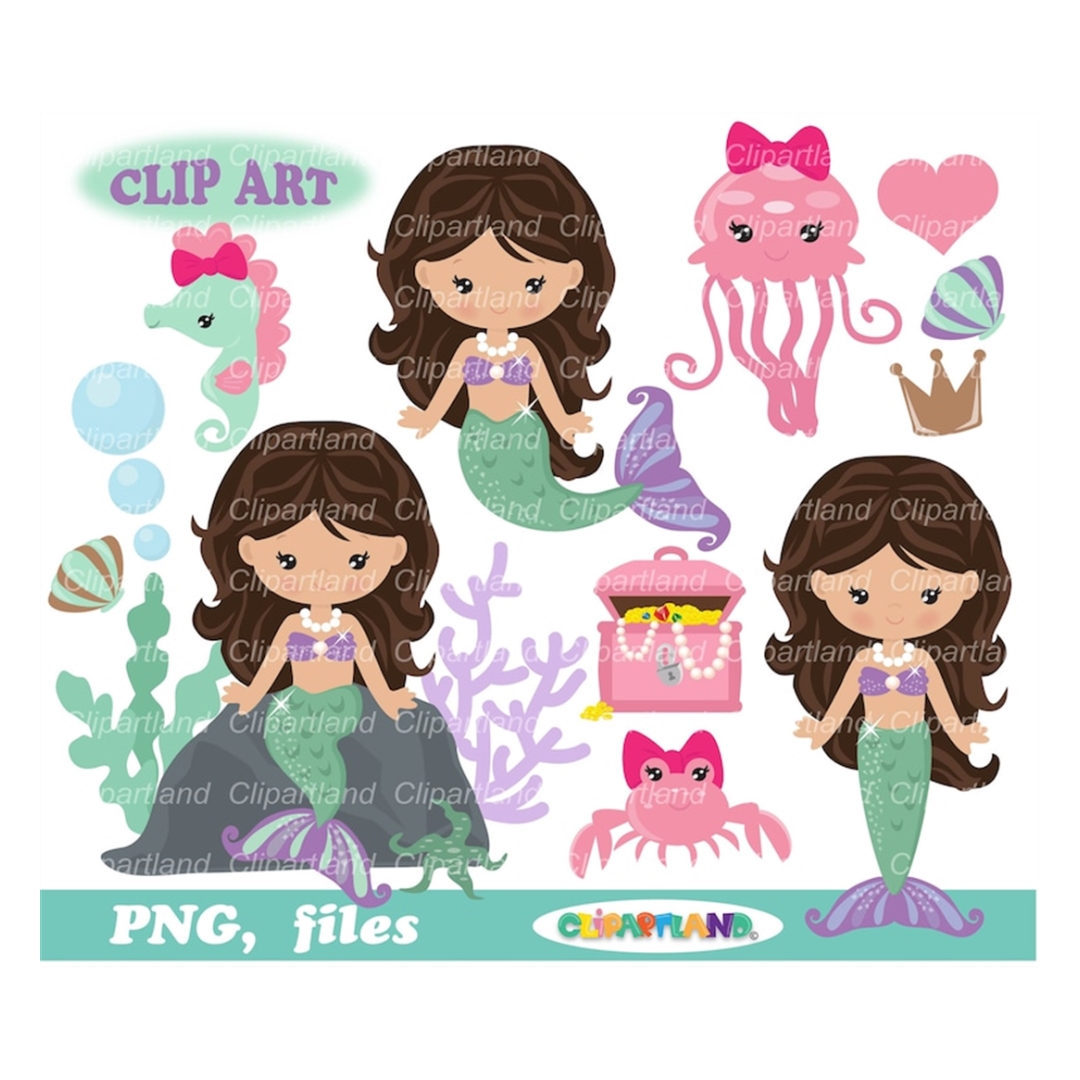 INSTANT Download. Cute mermaids clip art. Personal and Comme | Inspire ...