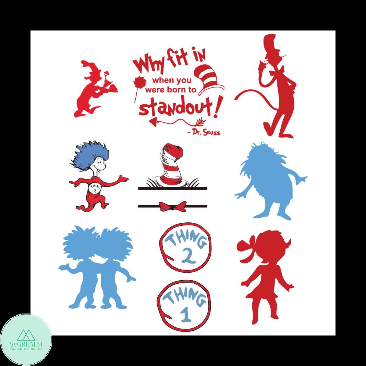 Dr Seuss Svg Bundle, Dr Seuss Svg, Dr Seuss Vector, Dr Seuss | Inspire ...