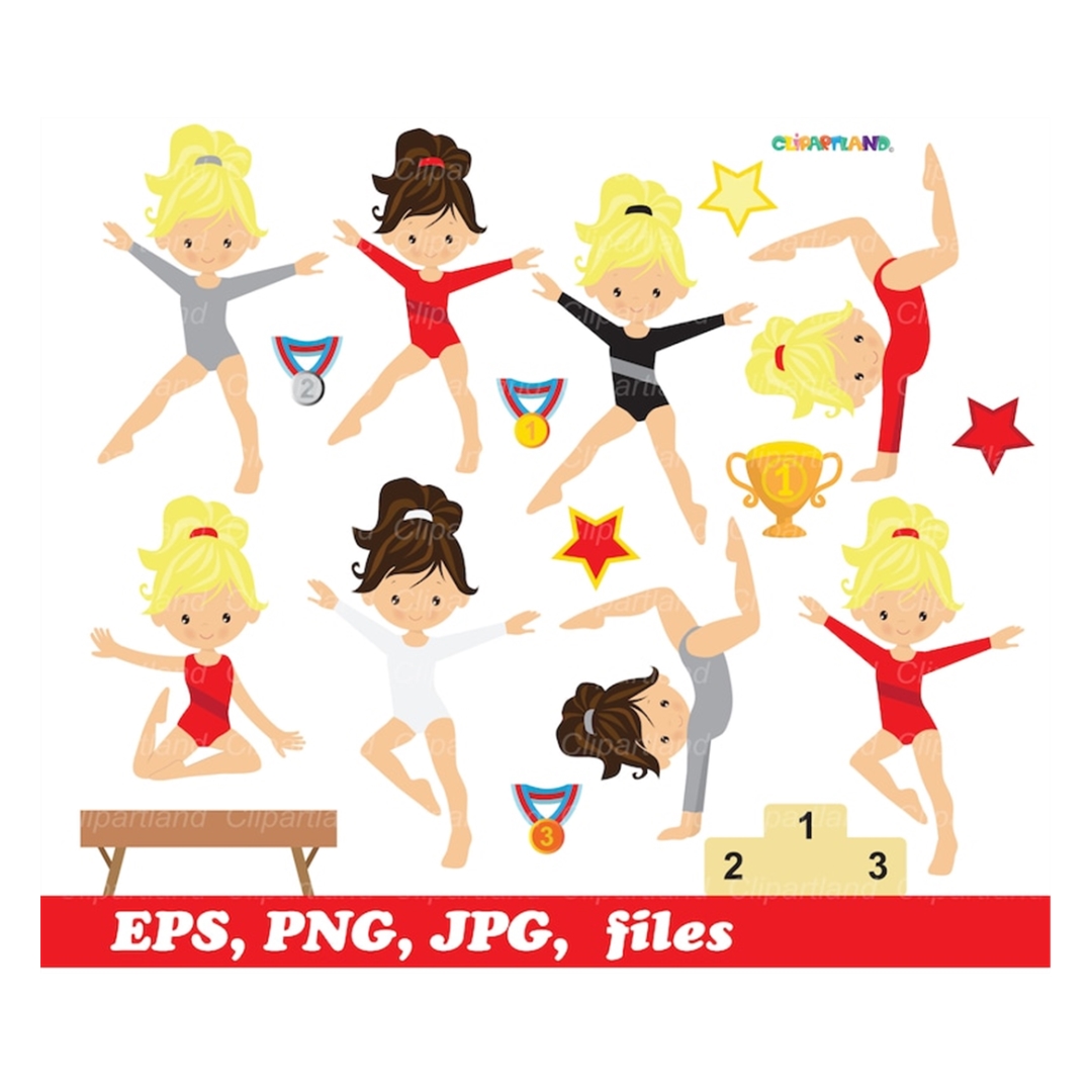 INSTANT Download. Girls gymnasts clip art. Cgym_27_Gymnasti - Inspire ...
