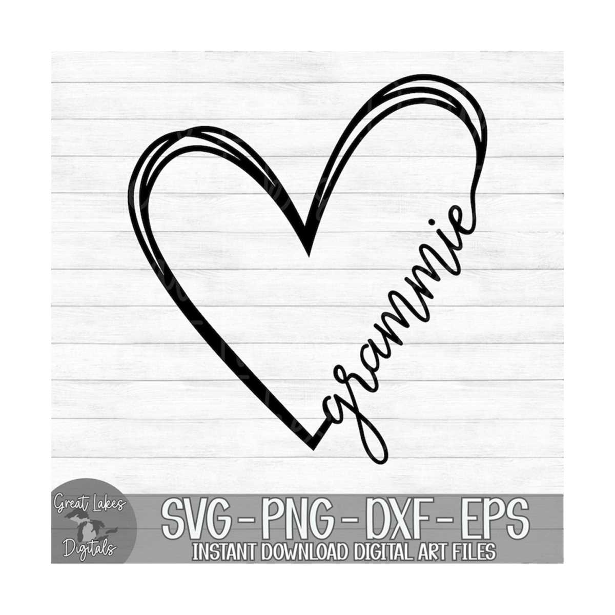 Grammie Heart - Instant Digital Download - svg, png, dxf, an | Inspire ...