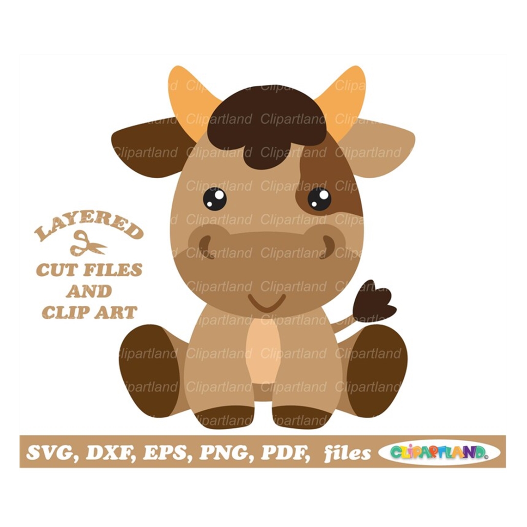 INSTANT Download. Cute sitting cow svg, dxf cut files and cl | Inspire ...