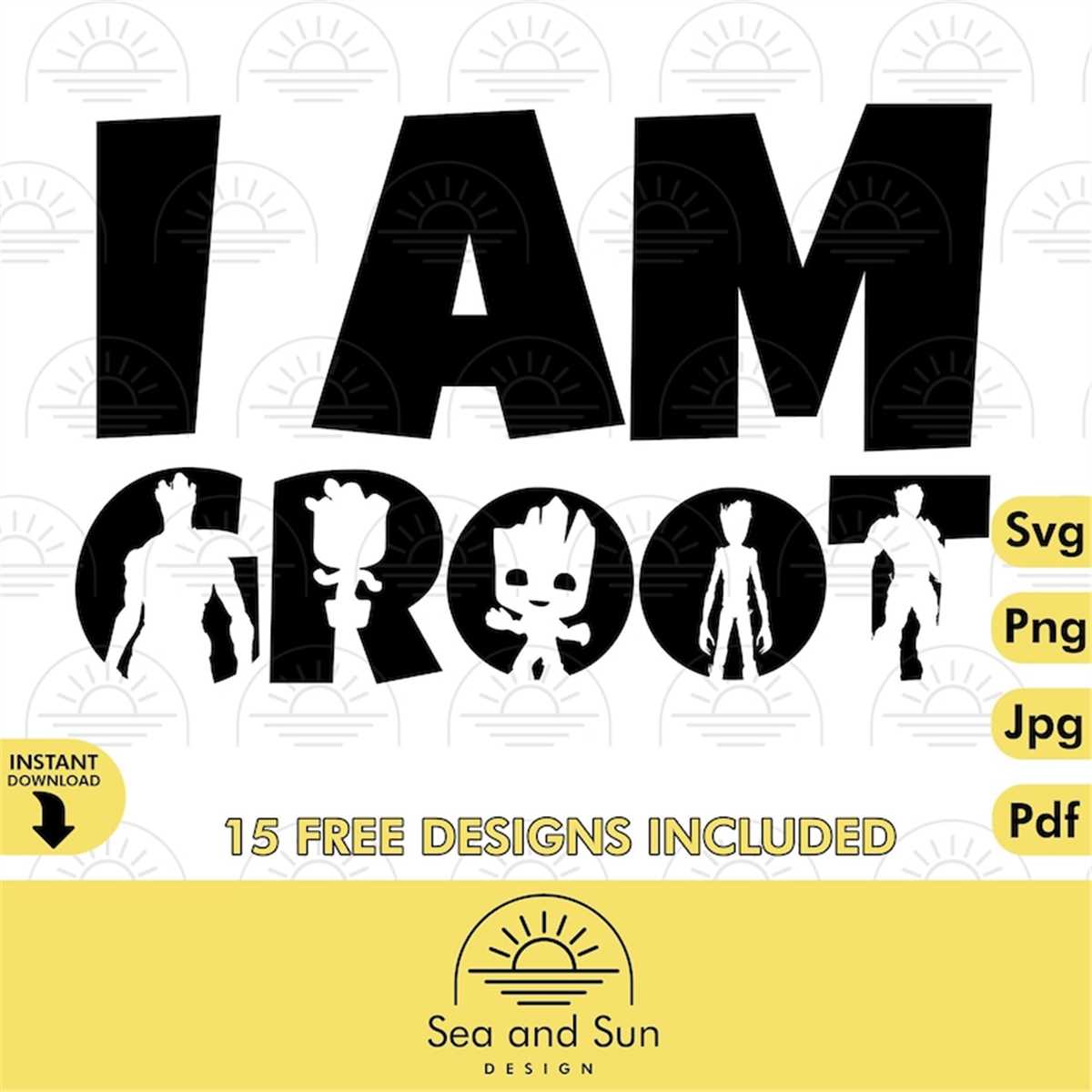 I am Groot Vector Svg Clip art Files, Guardians of the Galax - Inspire ...
