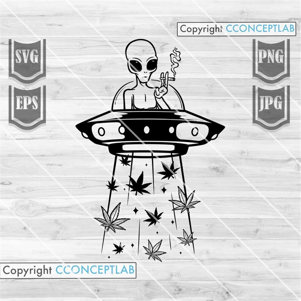 Alien Harvesting Weed Svg || Alien Svg || Alien Smoking Join - Inspire ...
