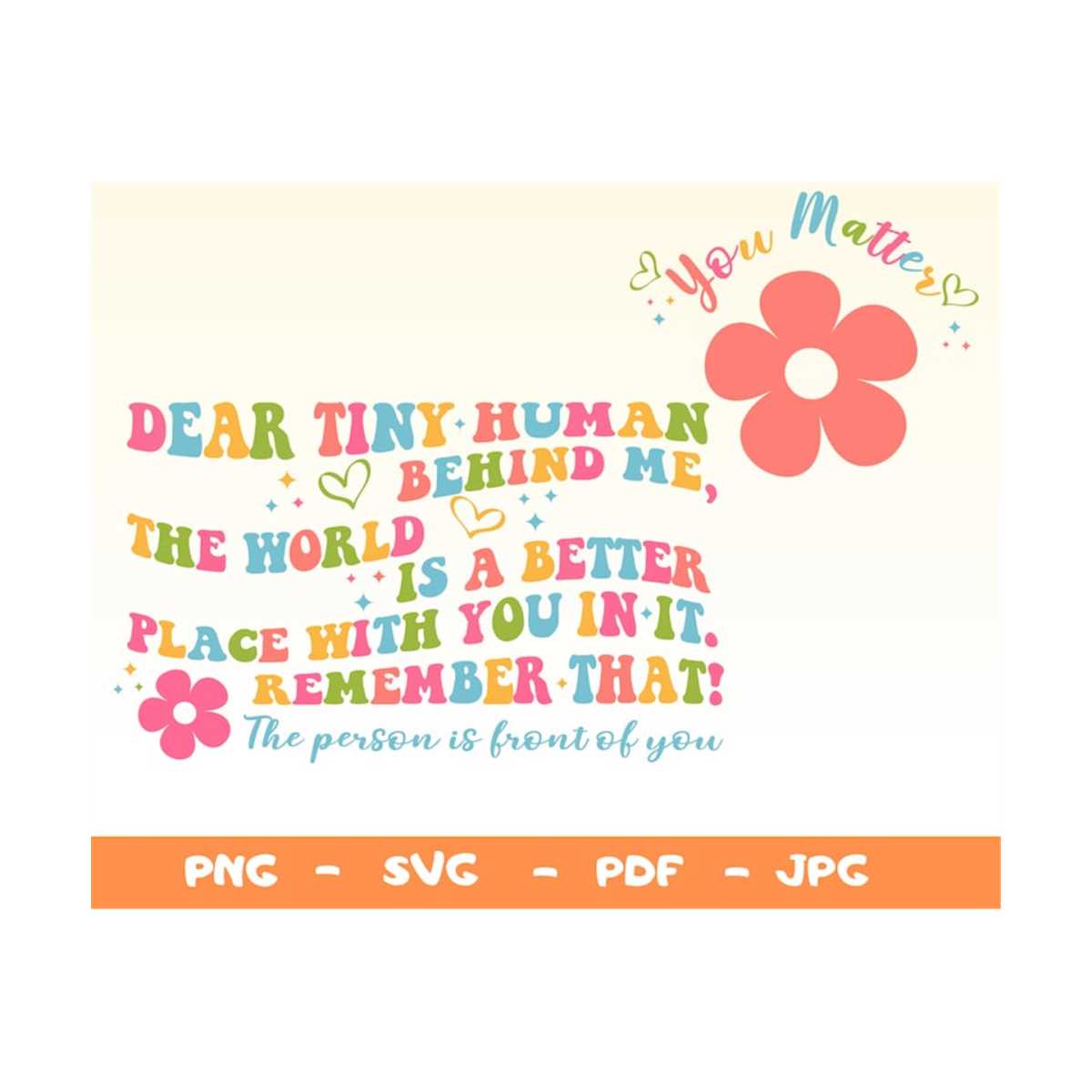 Dear Tiny Human Behind Me SVG,PNG,Aesthetic Teacher Svg,Insp | Inspire ...