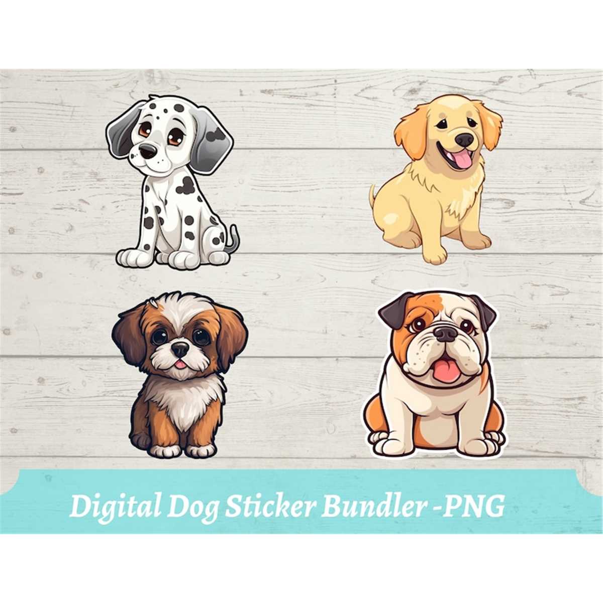 Digital dog stickers PNG File, Dog stickers Download Digital | Inspire ...