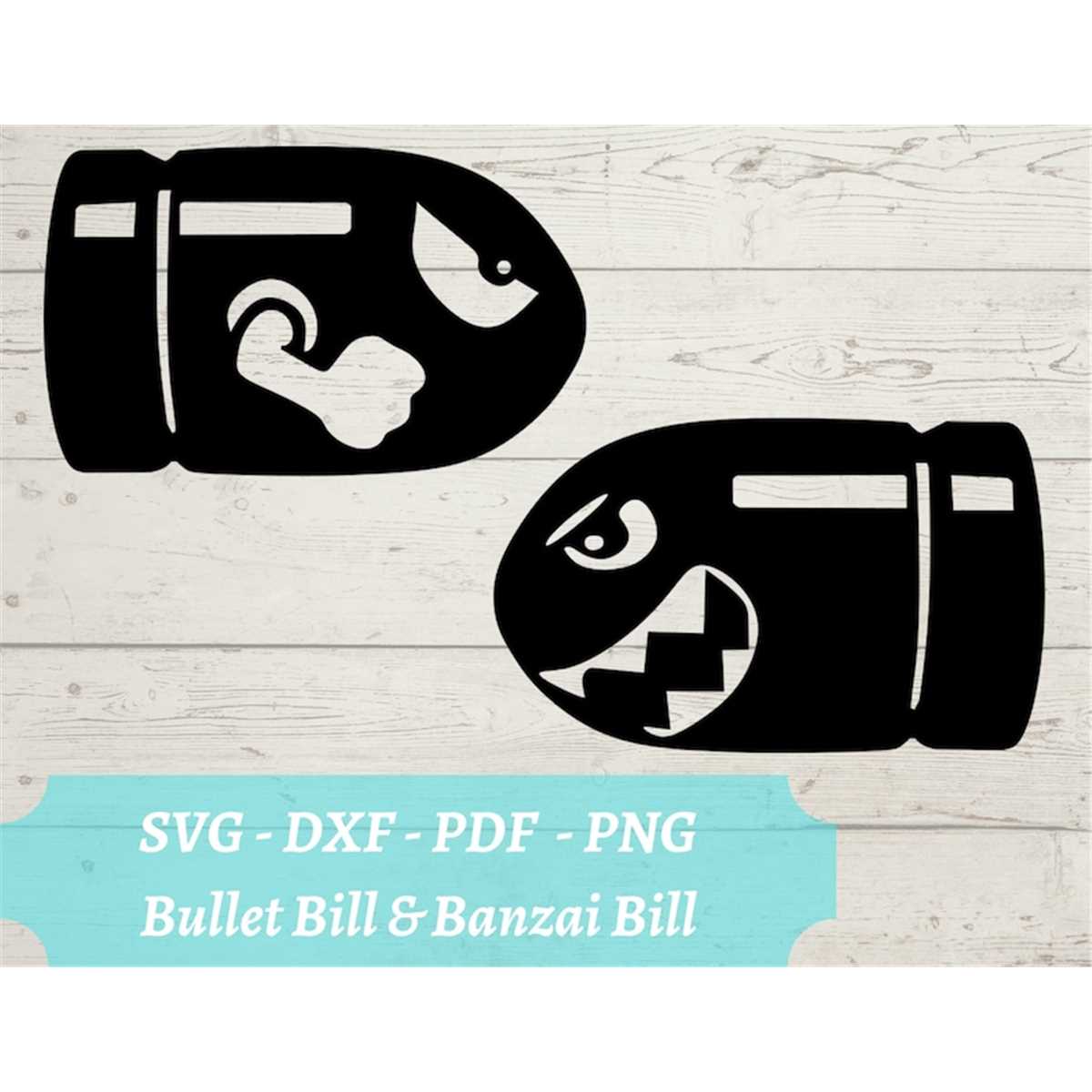 Bullet Bill and Banzai Bill SVG File, Bullet Bill from Super - Inspire ...