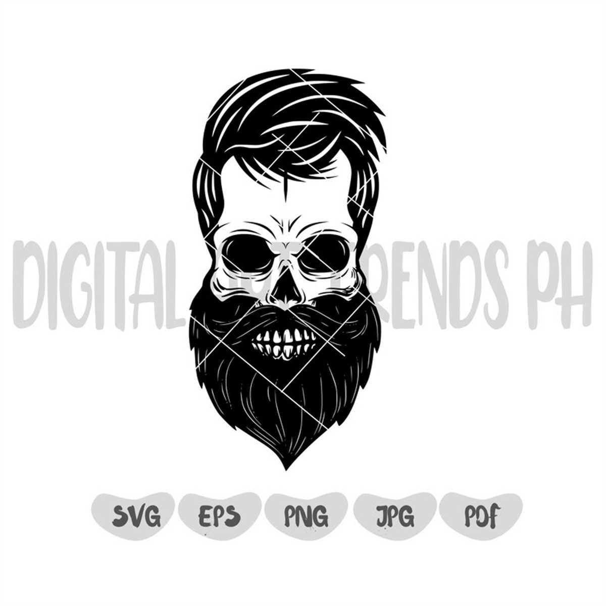 Bearded Skull Svg, Skull Clipart, Skeleton Svg, Bones Svg, S | Inspire ...