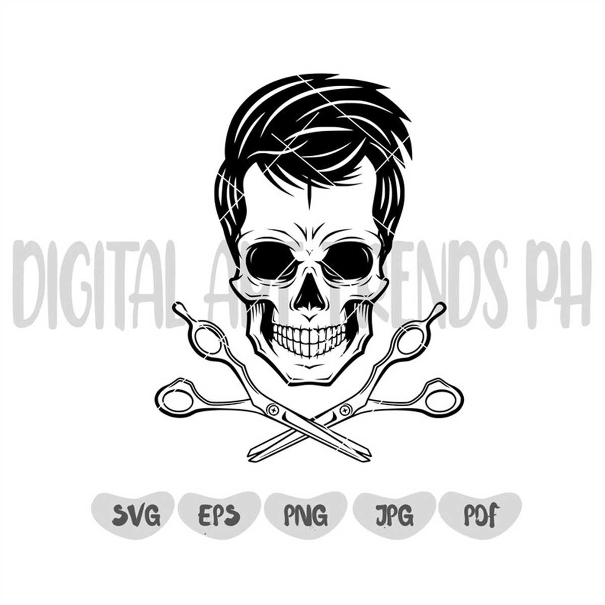 Barber Skull Svg File | Barber Svg | Barber Clipart | Barber | Inspire ...
