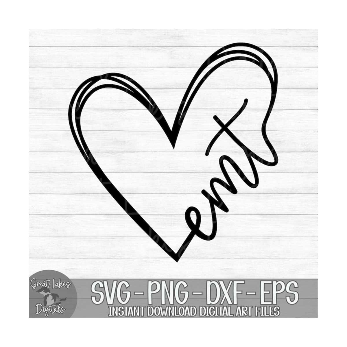 EMT Heart - Instant Digital Download - svg, png, dxf, and ep | Inspire ...