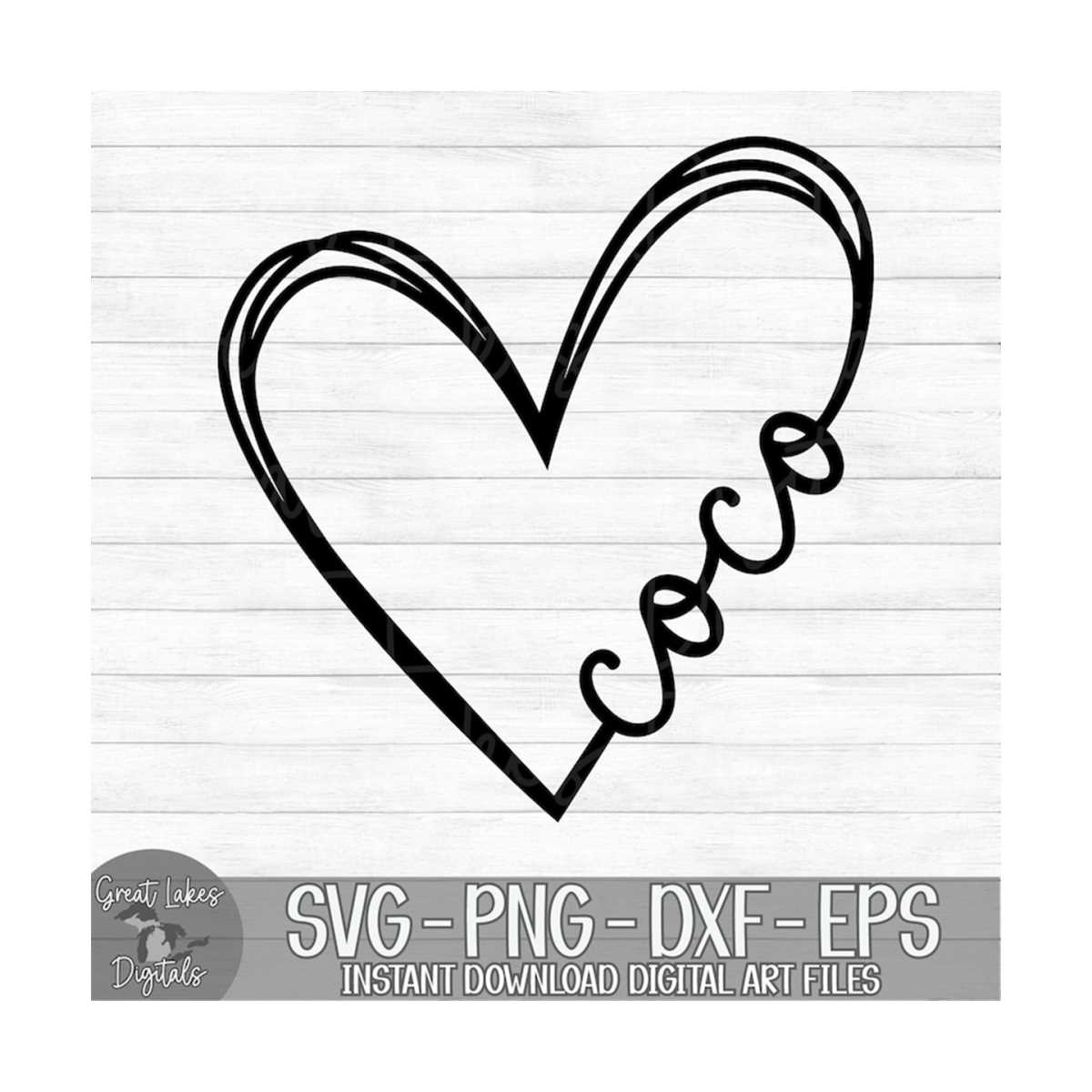 Coco Heart - Instant Digital Download - svg, png, dxf, and e | Inspire ...