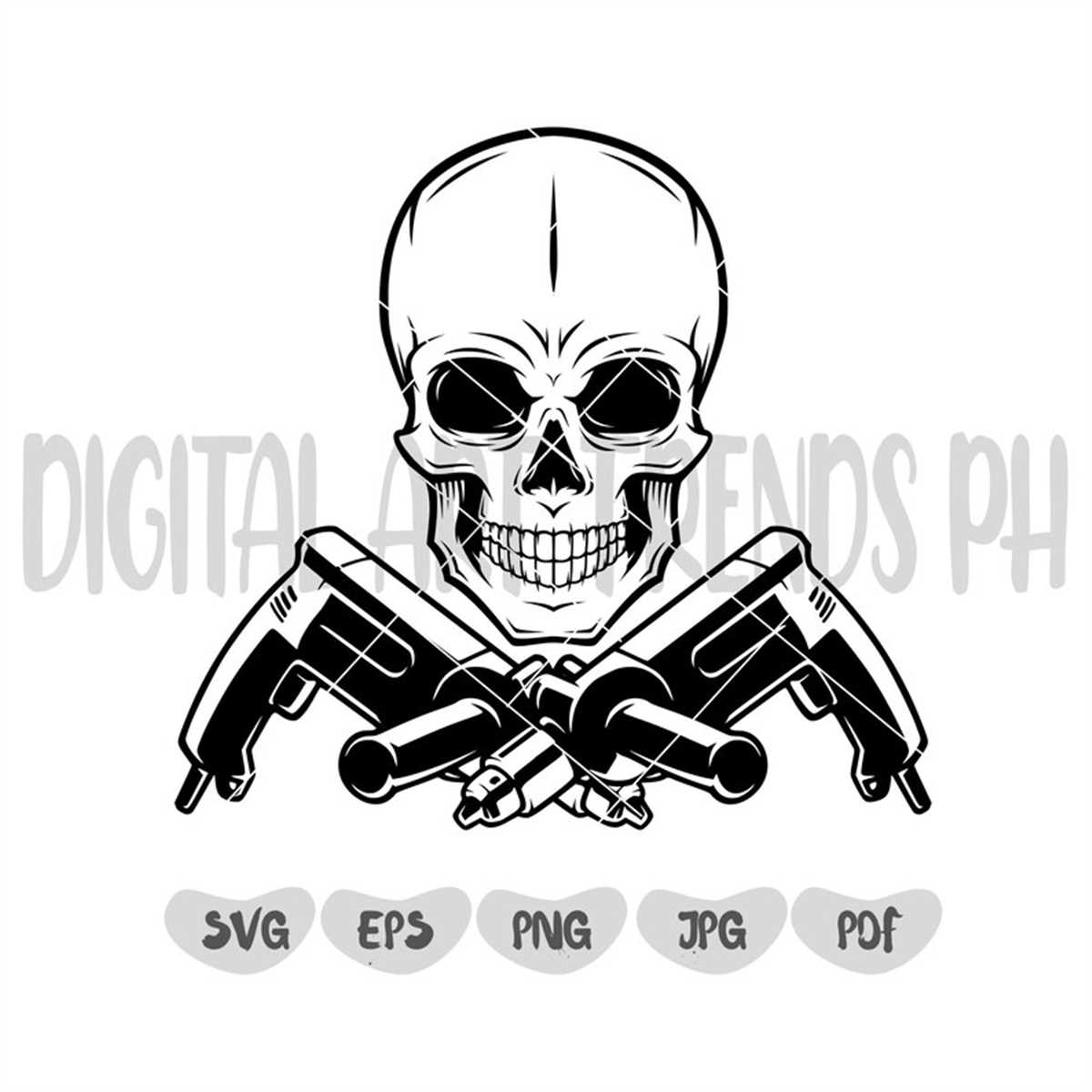 Skull with Drill Svg, Carpenter Repair Skull Svg, Carpenter | Inspire ...