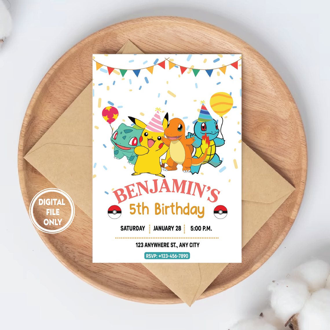 Personalized File Pokemon Birthday Invitation Pokemon Birthd | Inspire ...