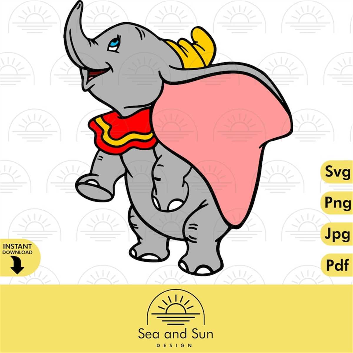 Vector Dumbo Svg Clip art Files, Dumbo Head, Disneyland Ears - Inspire ...