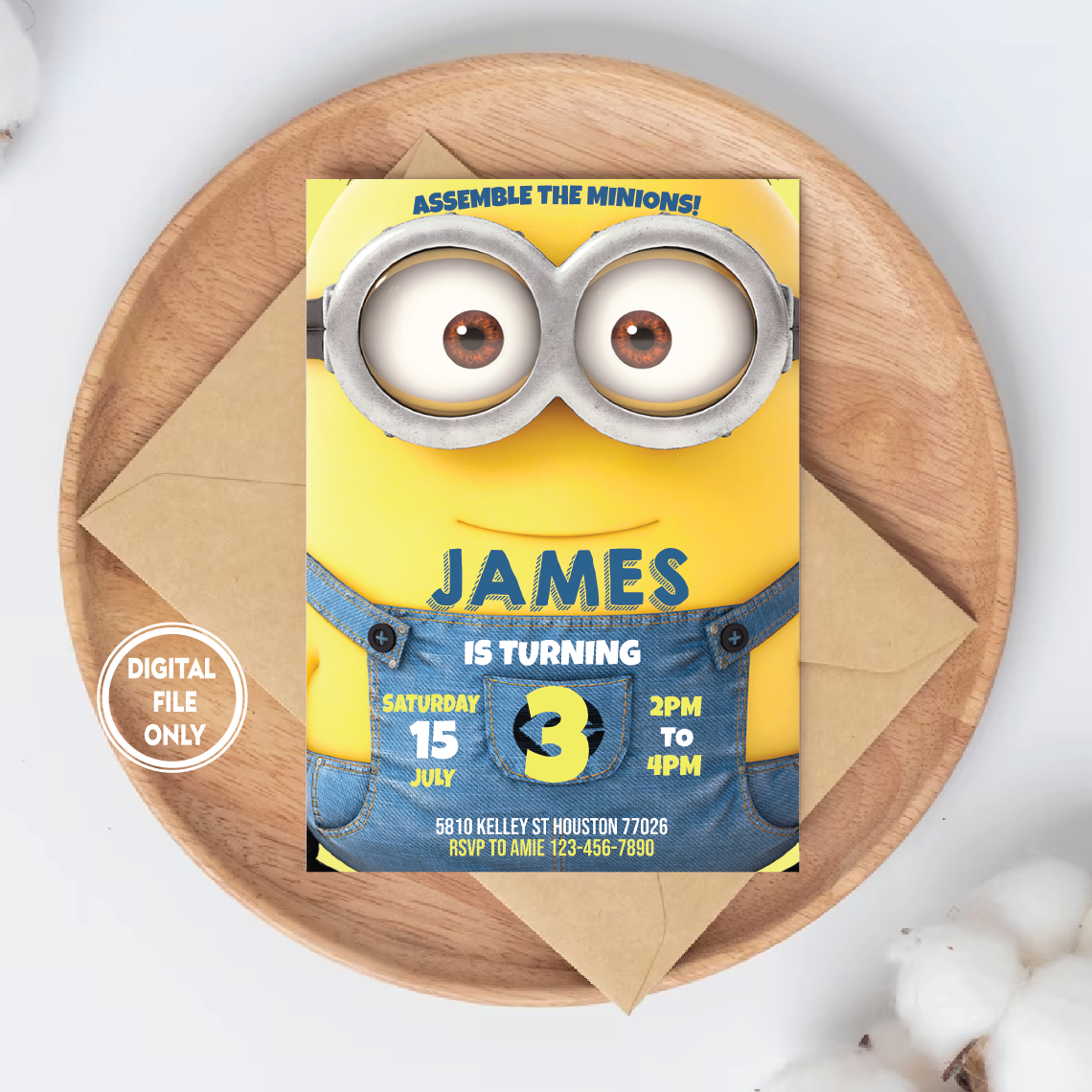 Personalized File Minion Birthday Invitation, Minion Invitat | Inspire ...