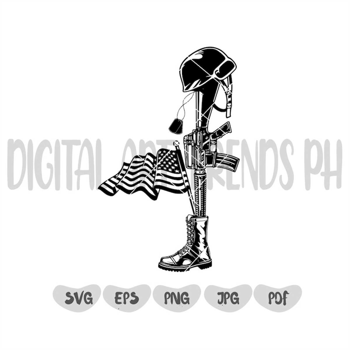 Fallen Soldier Tribute Svg, Veteran Soldier Svg, Military Bo | Inspire Uplift