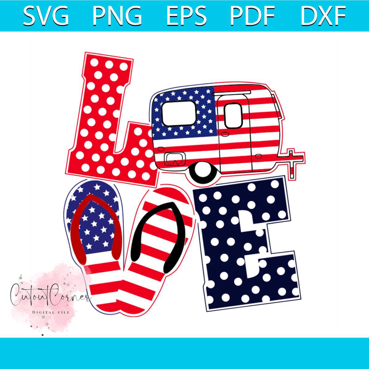 4th of july love bus camping svg, independence day svg, 4th - Inspire ...