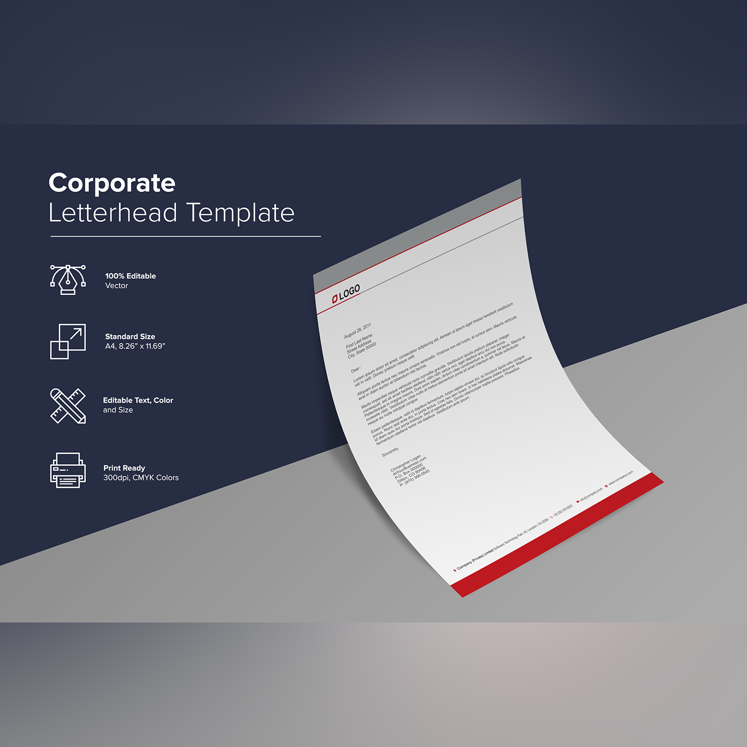 Professional Letterhead Design Template 45 | Inspire Uplift