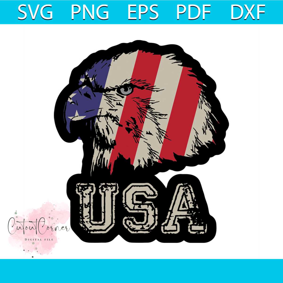 USA bald eagle head svg, independence day svg, 4th of july s | Inspire ...
