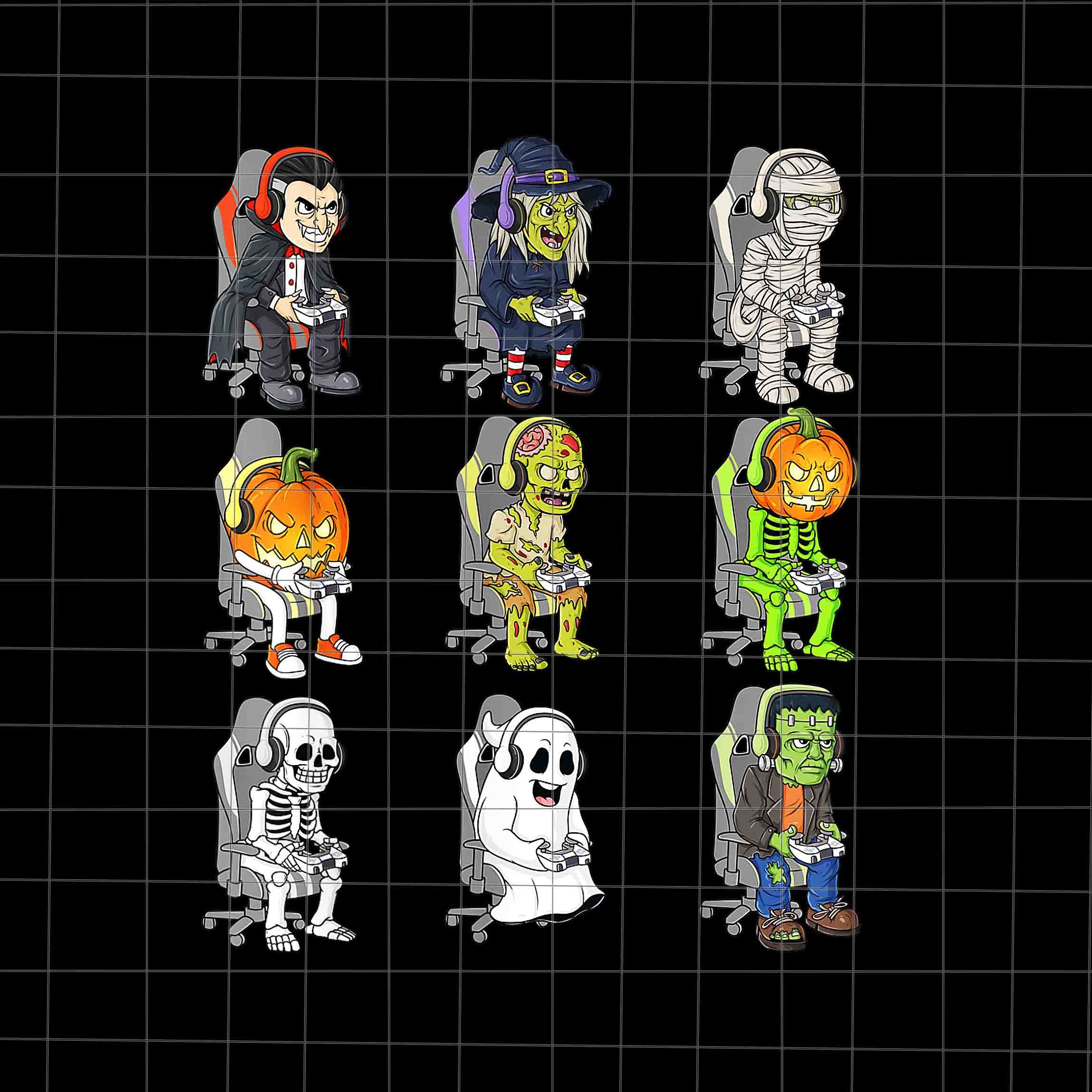 Gamer Halloween Png, Skeleton Vampire Gaming Halloween Png, - Inspire ...