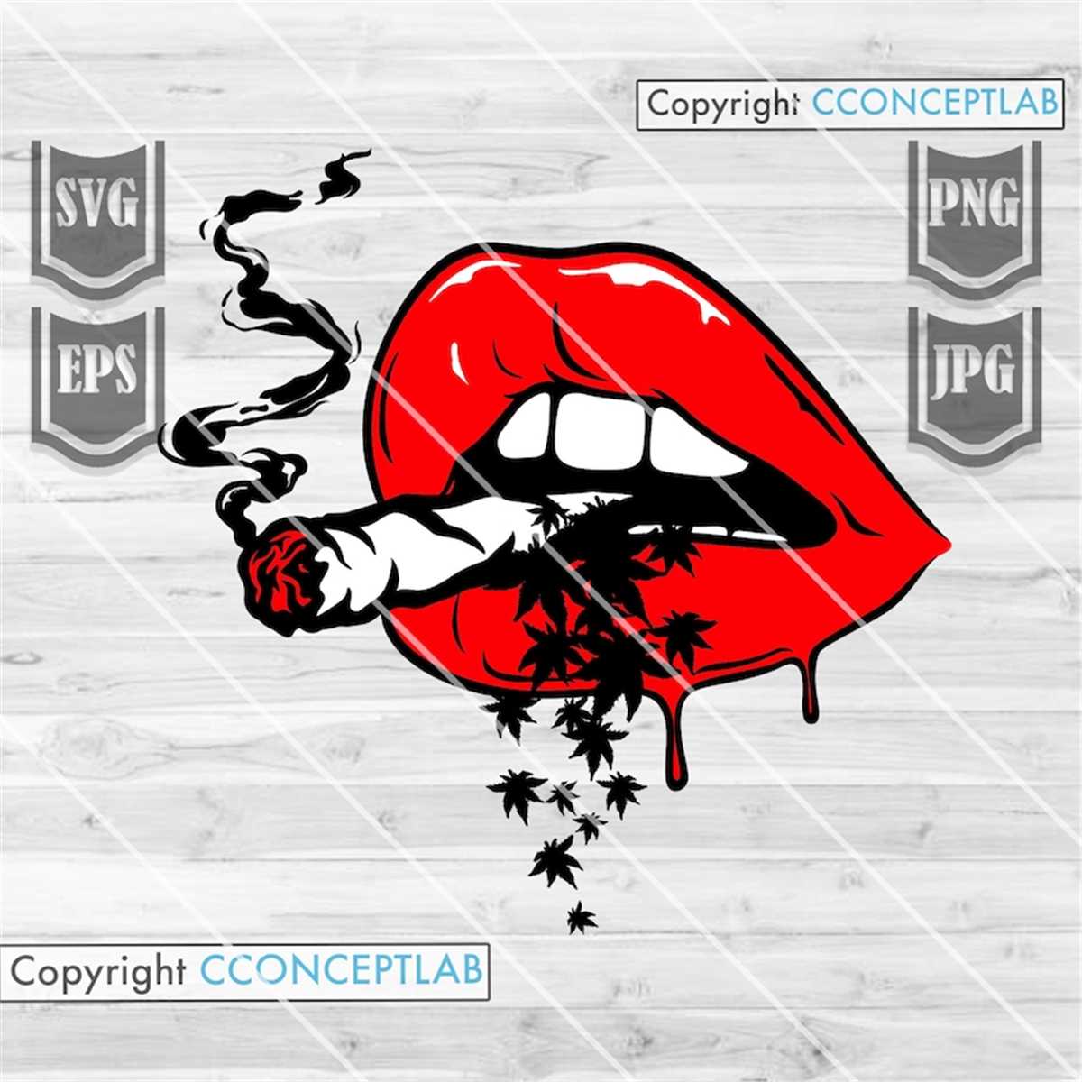 Sexy Lips Dripping Smoking Joint svg | Red Lip Cutfile | Mar | Inspire ...