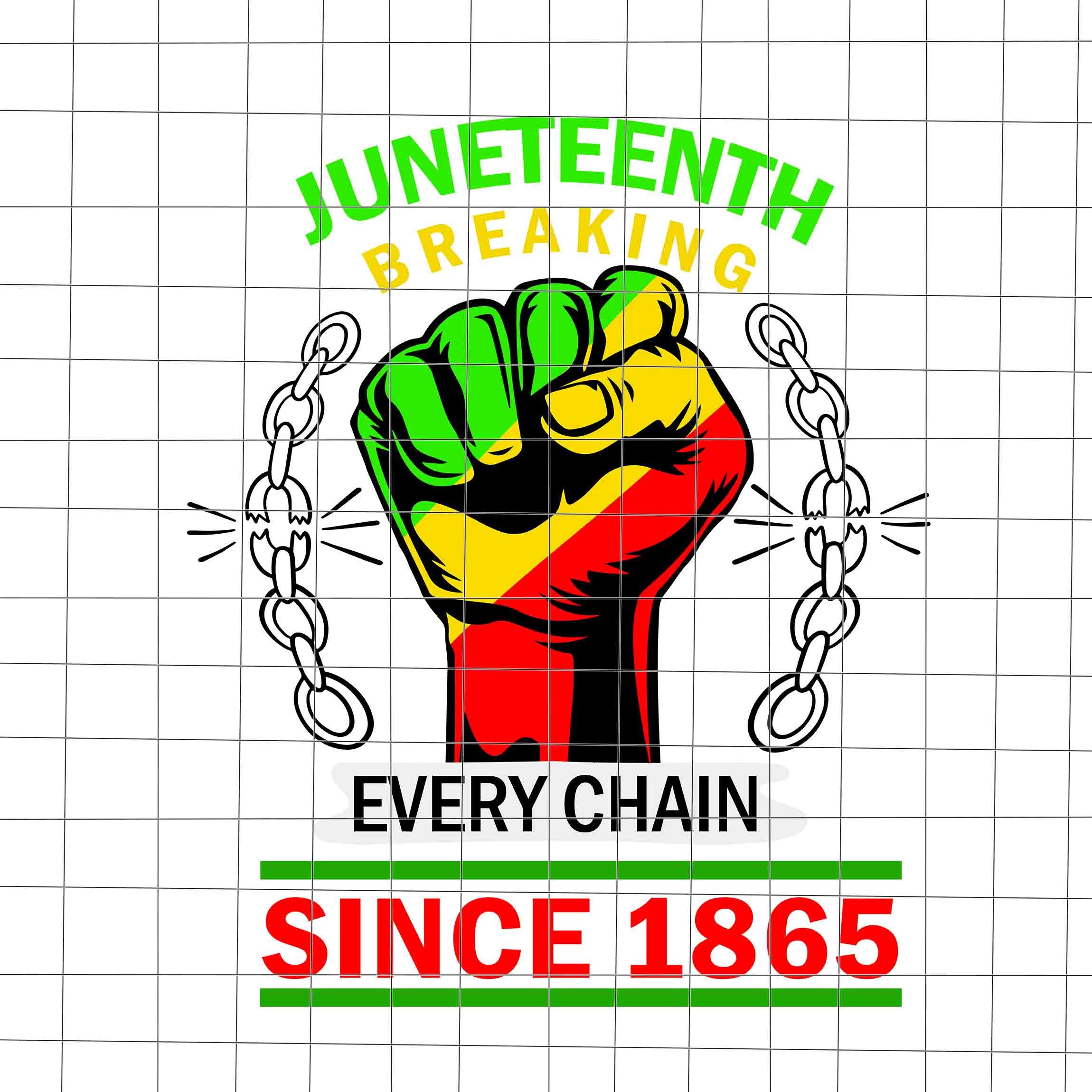 Juneteenth Breaking Every Chain Since 1865 Svg, Power Fist H - Inspire ...