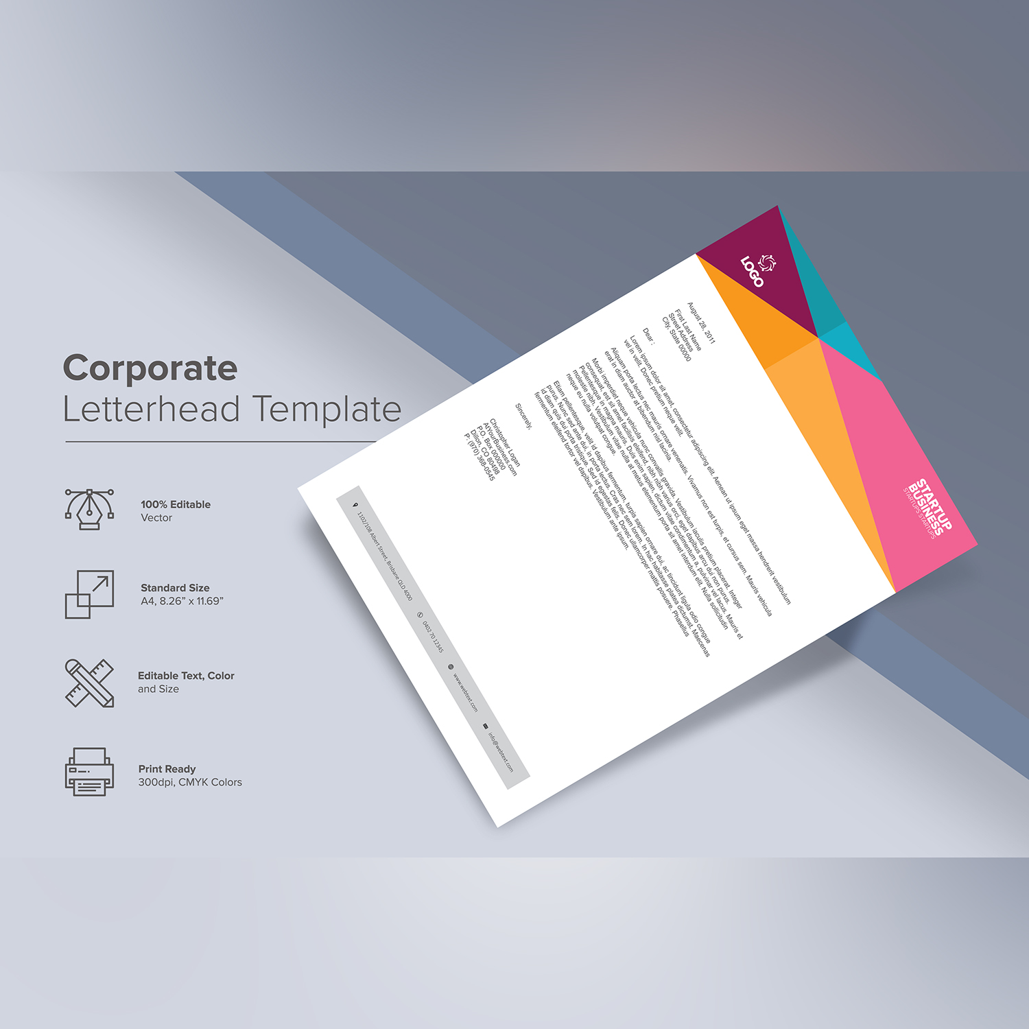 Professional Letterhead Design Template 57 | Inspire Uplift