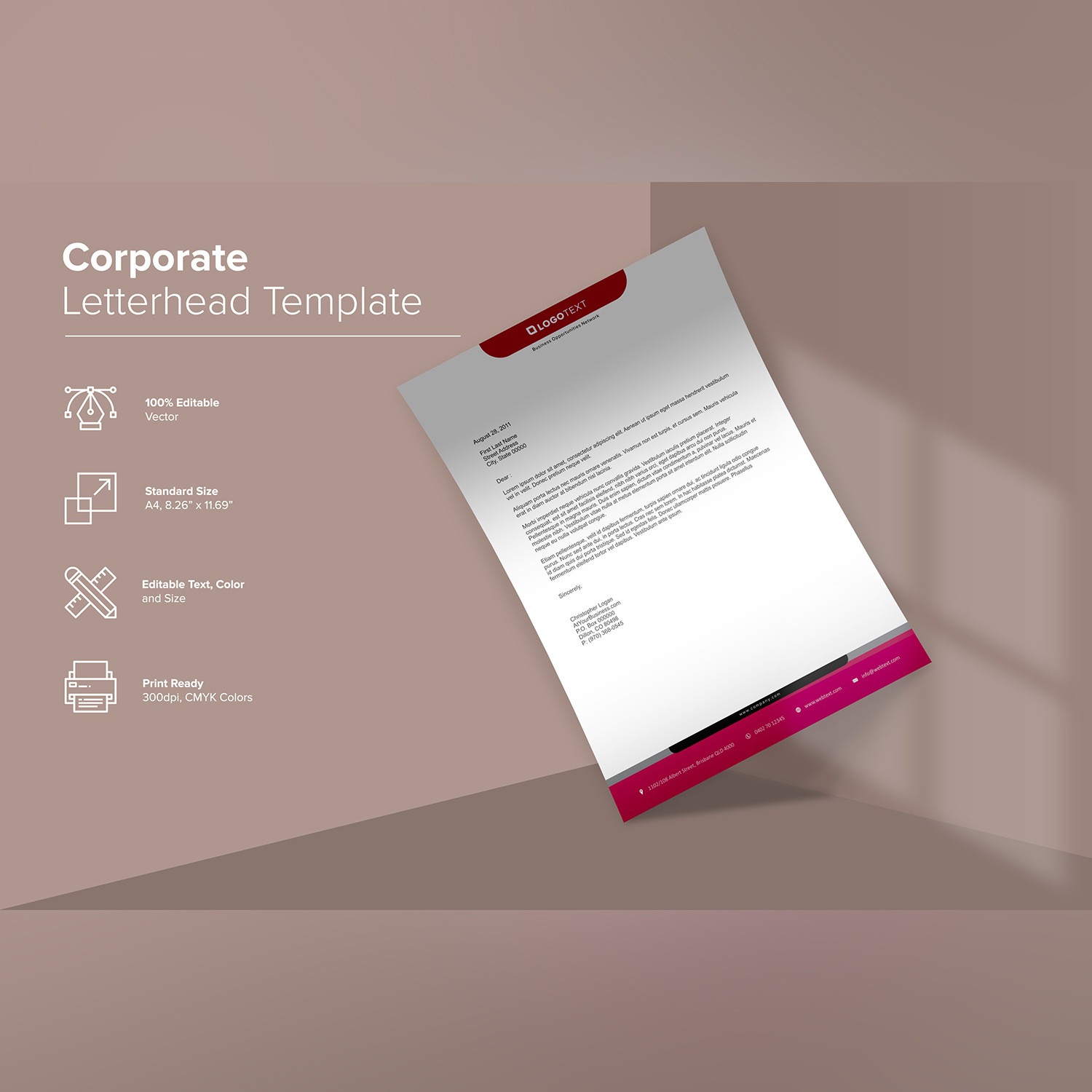 Corporate Letterhead Design Template 58 | Inspire Uplift