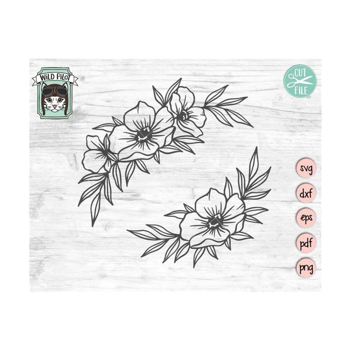 Flower SVG Files, Flower Border SVG, Flower Corner svg, Flor - Inspire ...