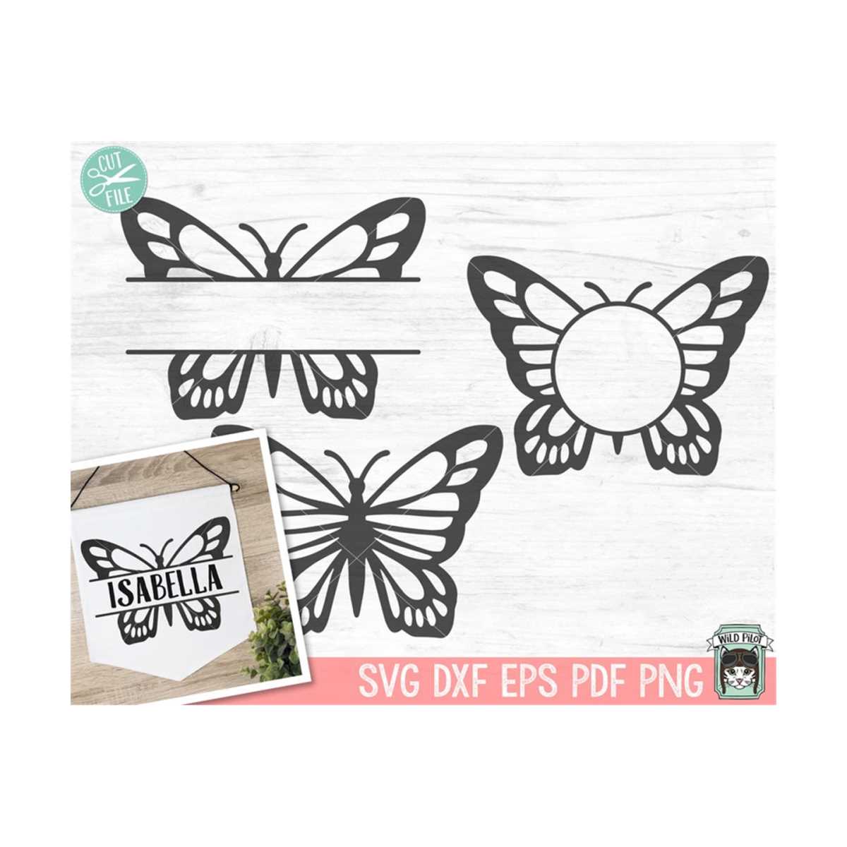 Butterfly Monogram SVG file, Butterfly Split Frame SVG file, | Inspire ...