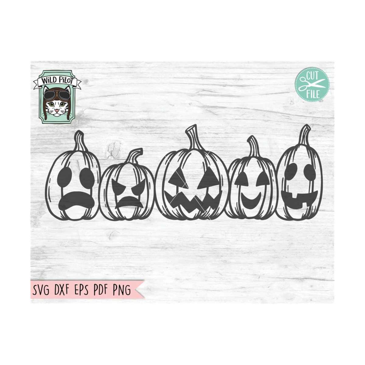 Jack o Lanterns SVG, Row of Pumpkins SVG, Fall svg, Hallowee | Inspire ...