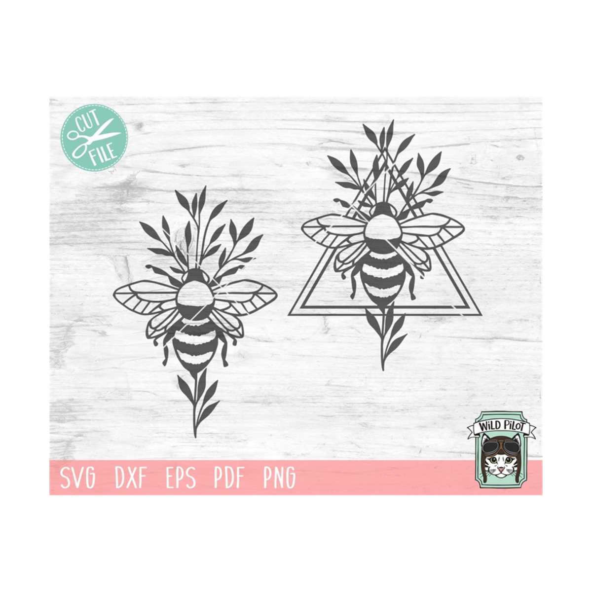 Bee SVG Cut File, Bee Laurel Leaves SVG, Honey Bee SVG, Bumb | Inspire ...