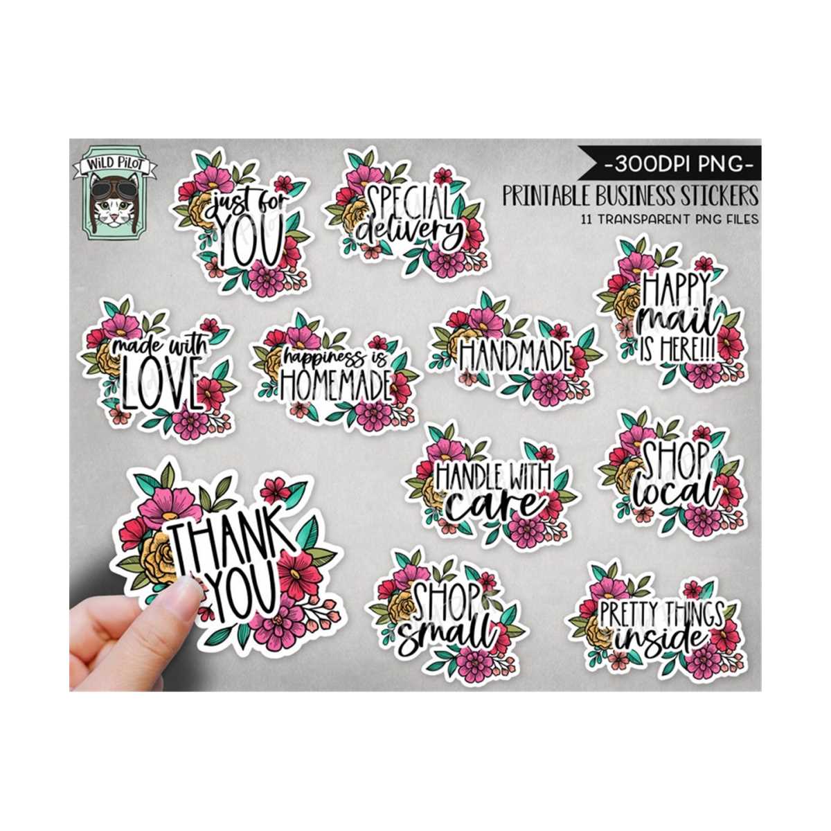 PRINTABLE Business Sticker files PNG file, Thank You Sticker | Inspire ...