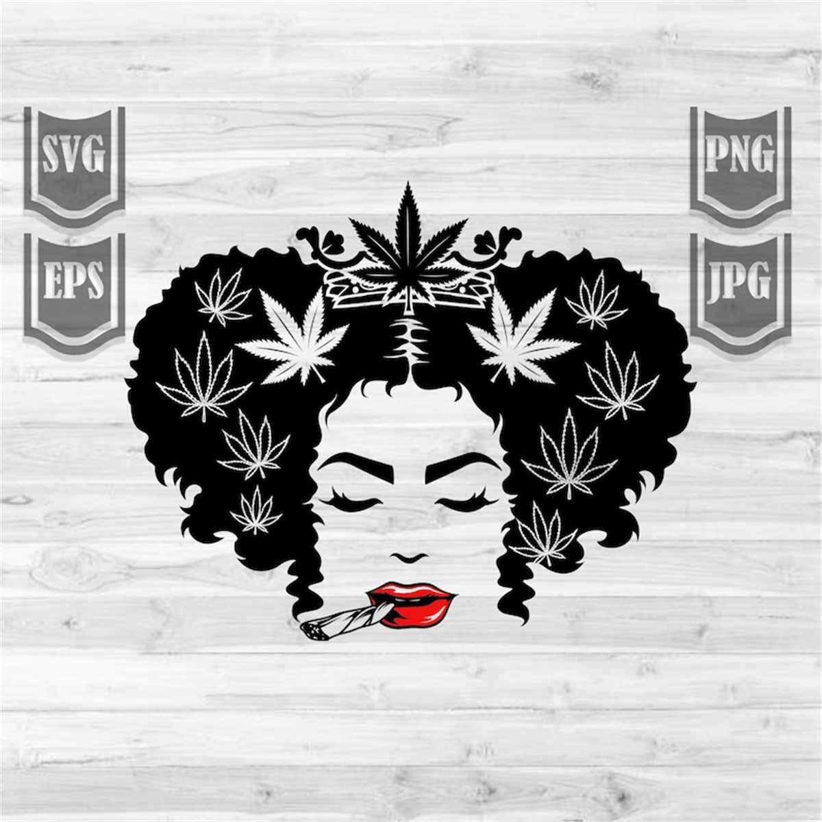 Afro Weed Queen Smoking Joint svg || Rasta Girl Smoking || S | Inspire ...