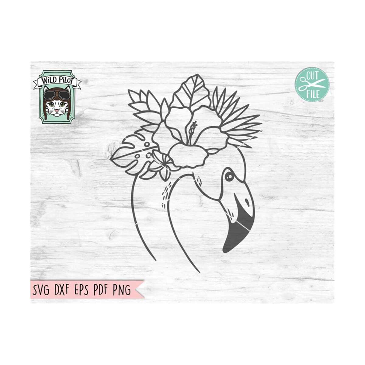 Flamingo SVG Cut File, Flamingo Face SVG, Flamingo Tropical | Inspire ...