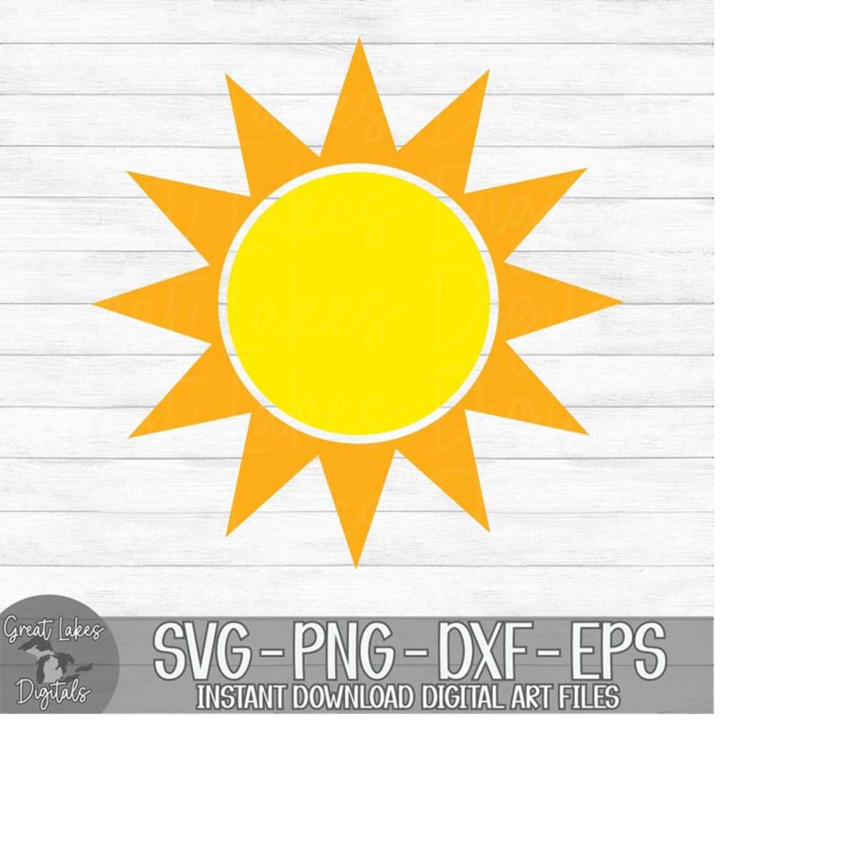 Sun - Instant Digital Download - svg, png, dxf, and eps file | Inspire ...