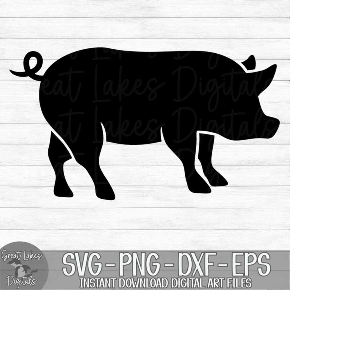 Pig - Instant Digital Download - svg, png, dxf, and eps file | Inspire ...