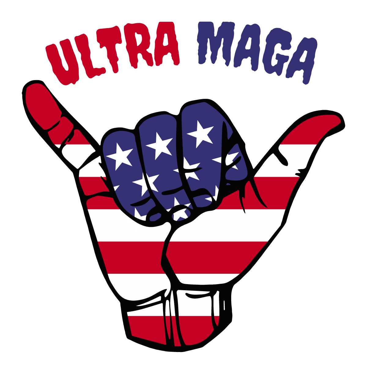 Ultra Maga Rock Hand Sticker American Flag Svg | Inspire Uplift