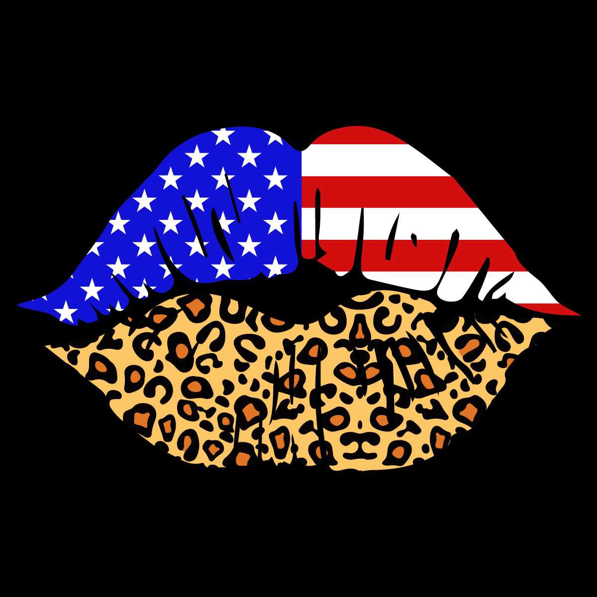 Lips America Flag SVG, 4th Of July SVG, Leopard Lips SVG | Inspire Uplift