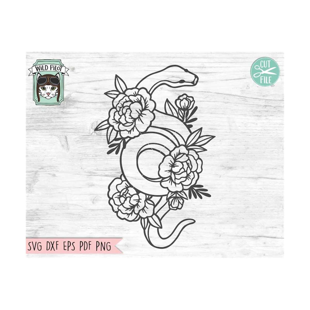 Flower Snake SVG file, Snake with Flowers SVG, Snake cut fil | Inspire ...
