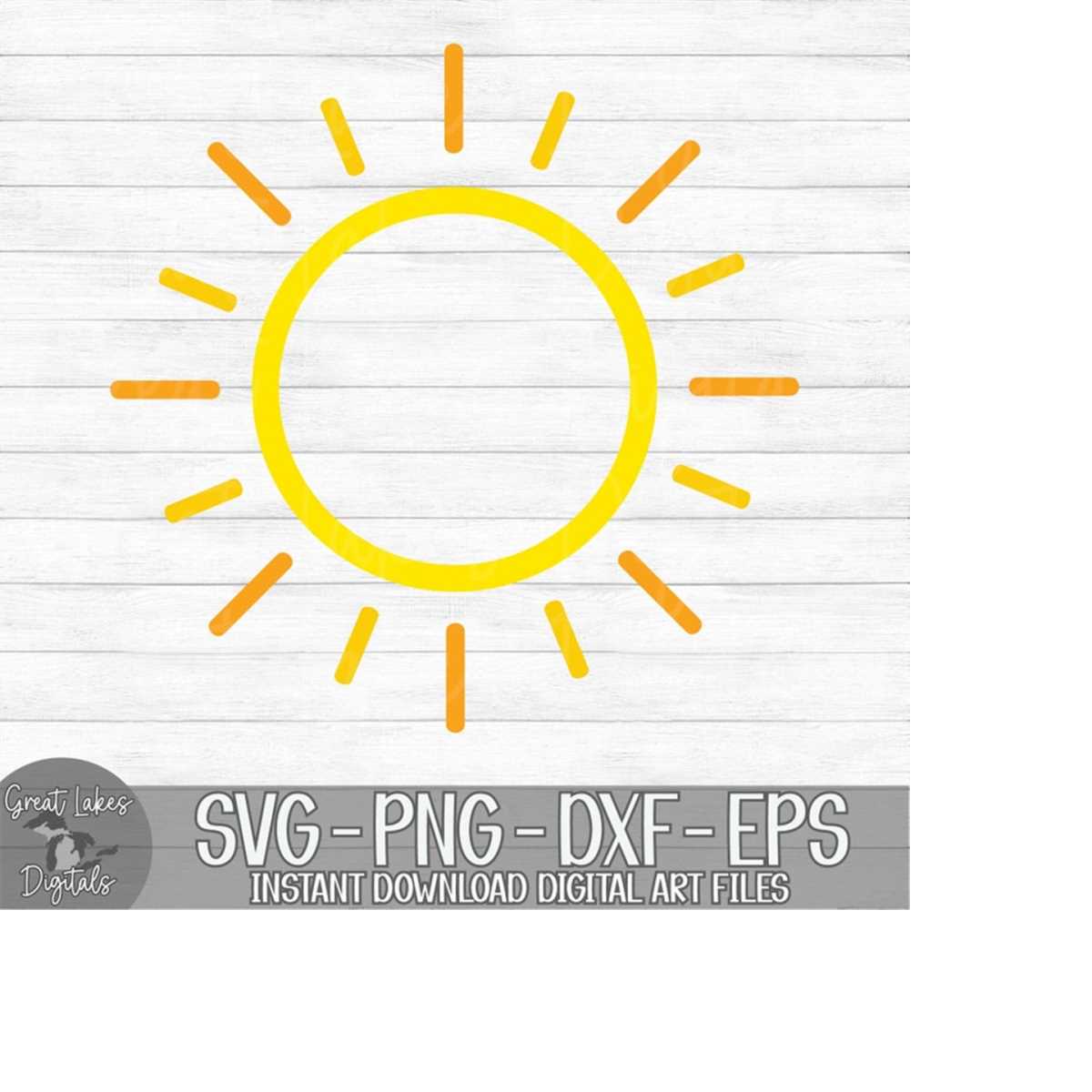 Sun - Instant Digital Download - svg, png, dxf, and eps file | Inspire ...