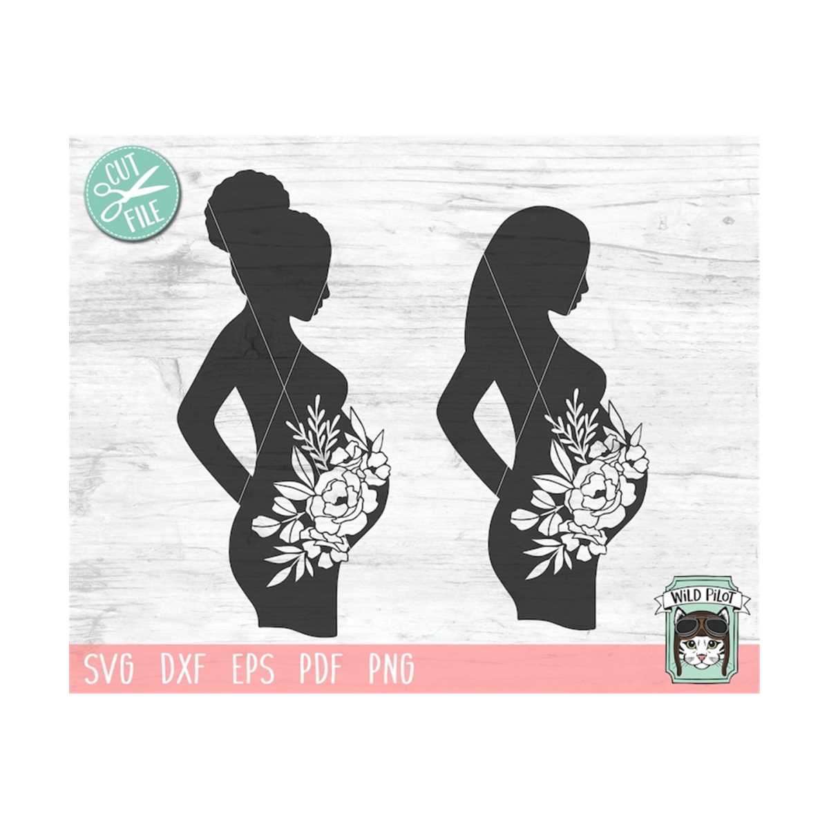 Pregnant Woman Flowers SVG file, Pregnancy svg, Fertility sv - Inspire ...
