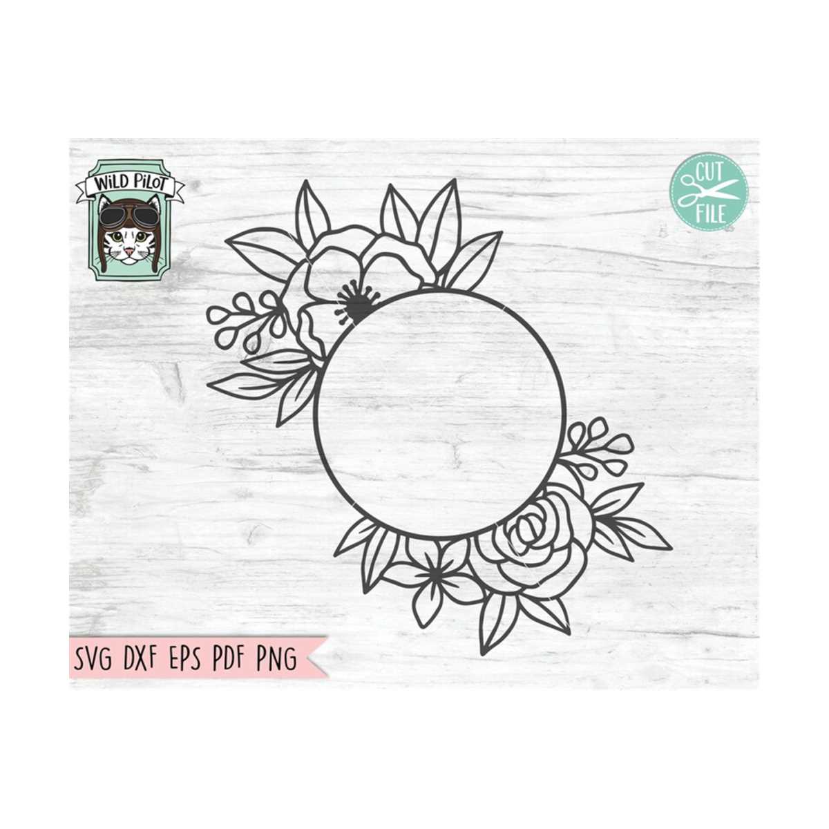 Floral Frame SVG, Floral Frame cut File, Round Flower Frame, | Inspire ...